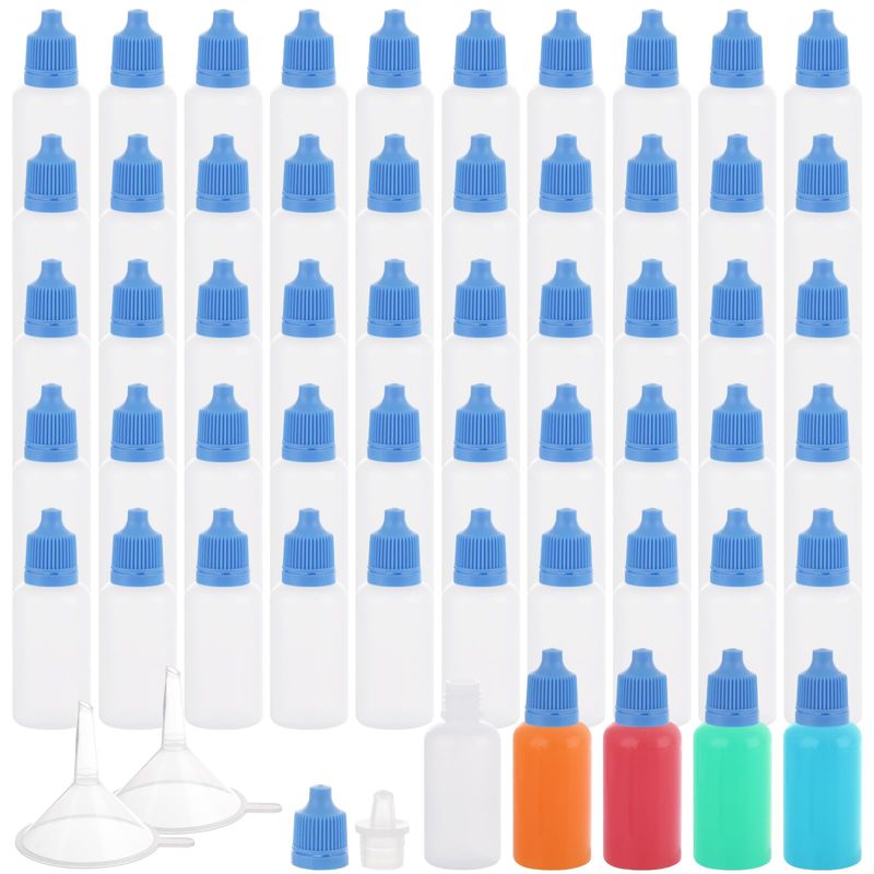 AHAQU 100 Pack 20ml Plastic Dropper Bottle, Translucent Liquid Dropper ...
