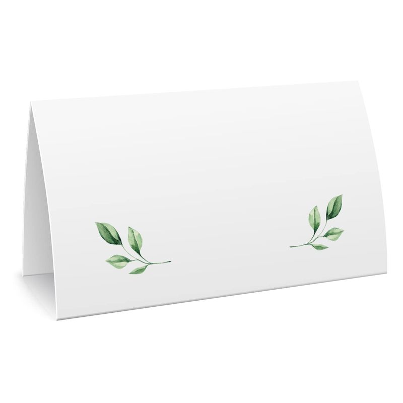 50 Pack Tent Greenery Table Place Cards, Greenery Place Cards for ...