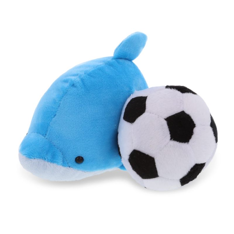 DolliBu Dolphin Stuffed Animal with Soccer Ball Plush - Soft Plush ...