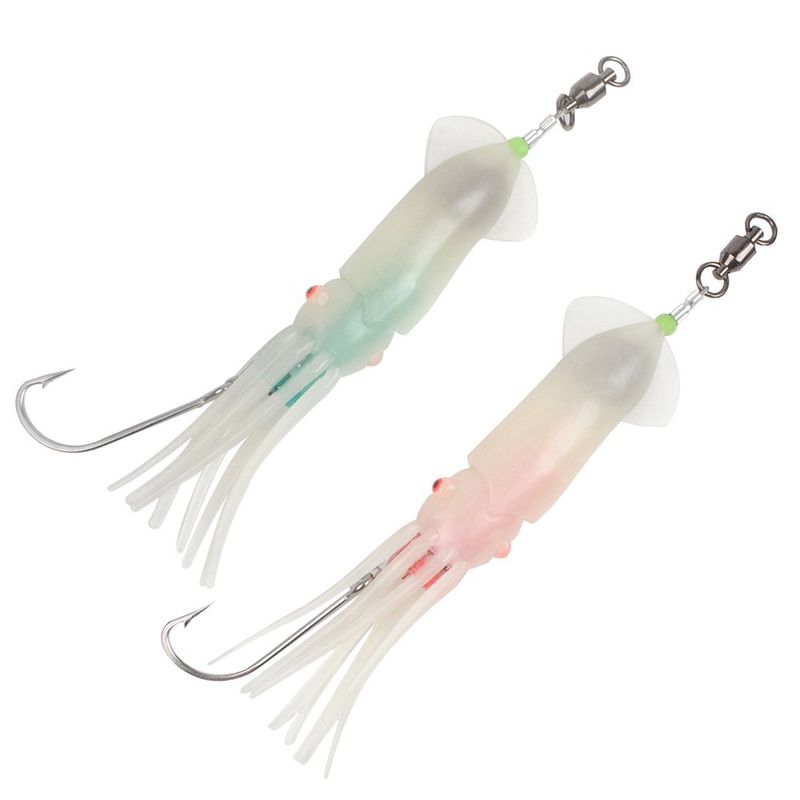 Dr.Fish Saltwater Fishing Lures LED Lures 6 Inch Squid Jigs Halibut ...