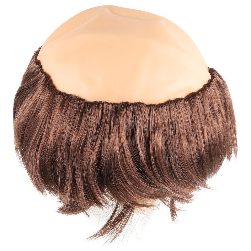 Beavorty Funny Cosplay Wig with Tonsure Halloween Monk Bald Cap Wig ...