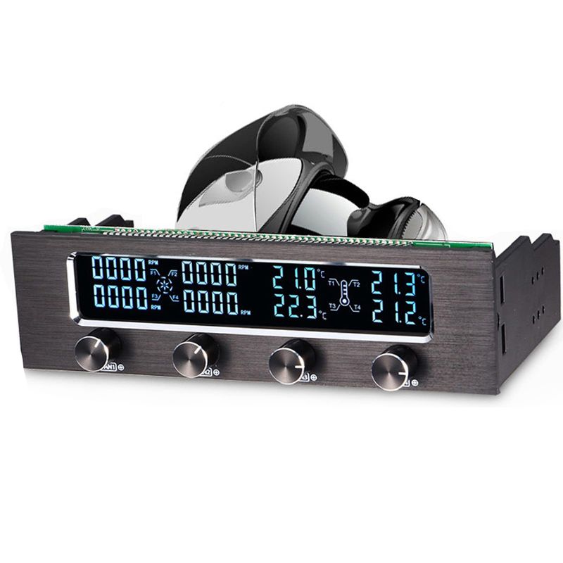 4 Fans Computer Fan Controller, 6041 4 Channel CPU Temperature Sensor ...