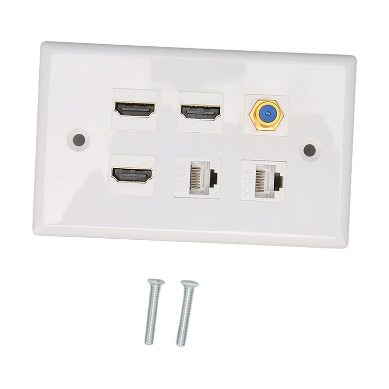 HDMI Wall Plate Panel, HD Multimedia Wall Socket, 6 Ports Ethernet Wall ...