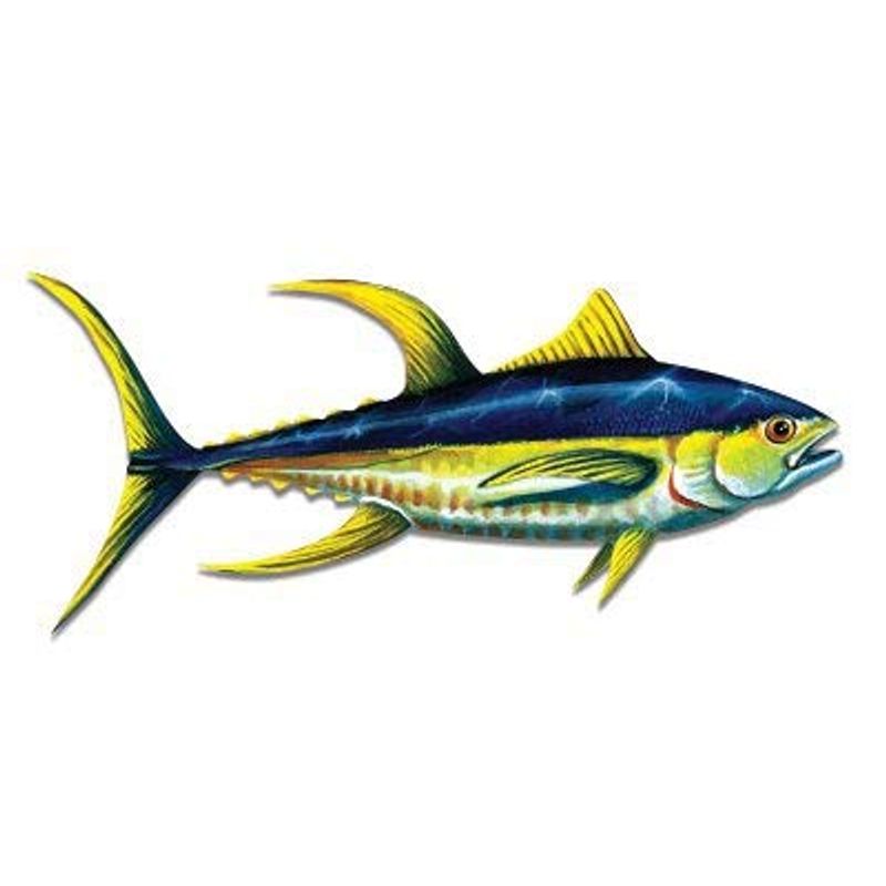 GT Graphics Yellowfin Tuna - 8" Vinyl Sticker - for Car Laptop I-Pad ...