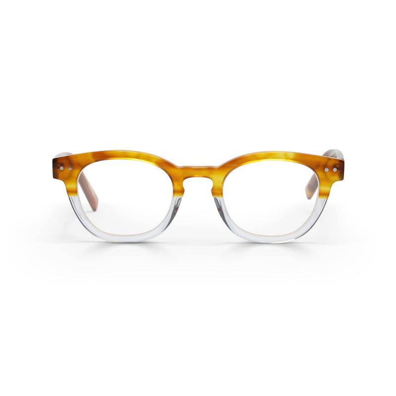eyebobs Waylaid Premium Readers for Women and Men | Round Average Fit Reading Glasses | Amber ...