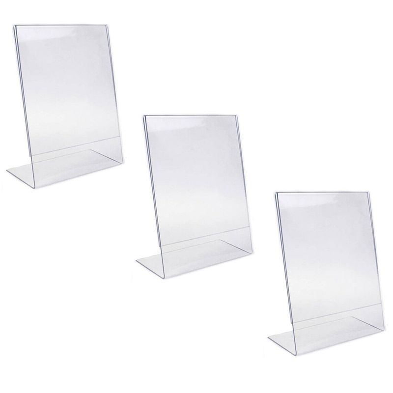 Pack OF 3. A5 Acrylic Poster Menu Holder Lean to Perspex Leaflet ...