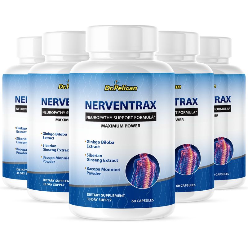 Nerventrax- Nerve & Brain Support- 5 Bottles- 300 Capsules - Online ...