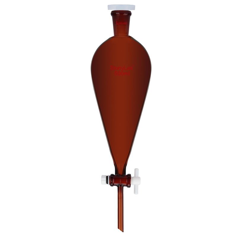 stonylab Brown Separatory Funnel, Thick Walled Conical Shape, 24/40 ...