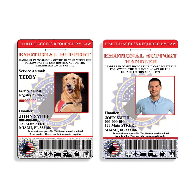 XpressID Custom Holographic Emotional Support Dog & Handler ID Card ...