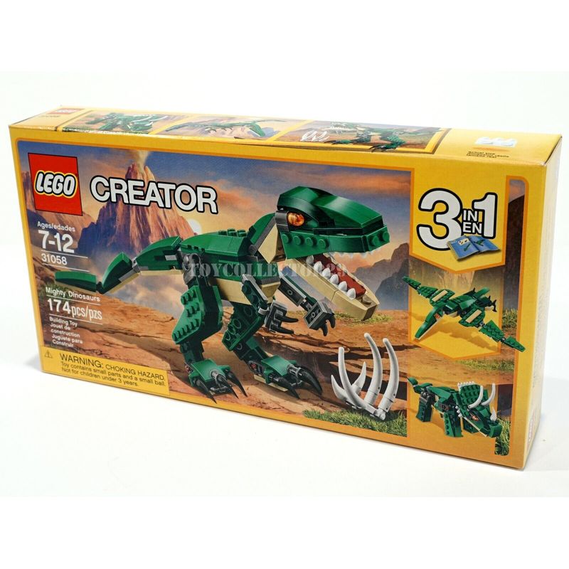 LEGO Creator Mighty Dinosaurs 31058 Lego 3 in 1 T Rex Triceratops ...