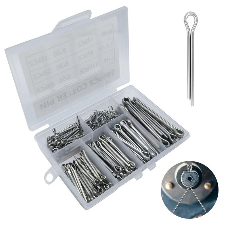 Pack of 260 Split Pin Assortment, Cotter Pin Set, Cotter Pin Assortment ...