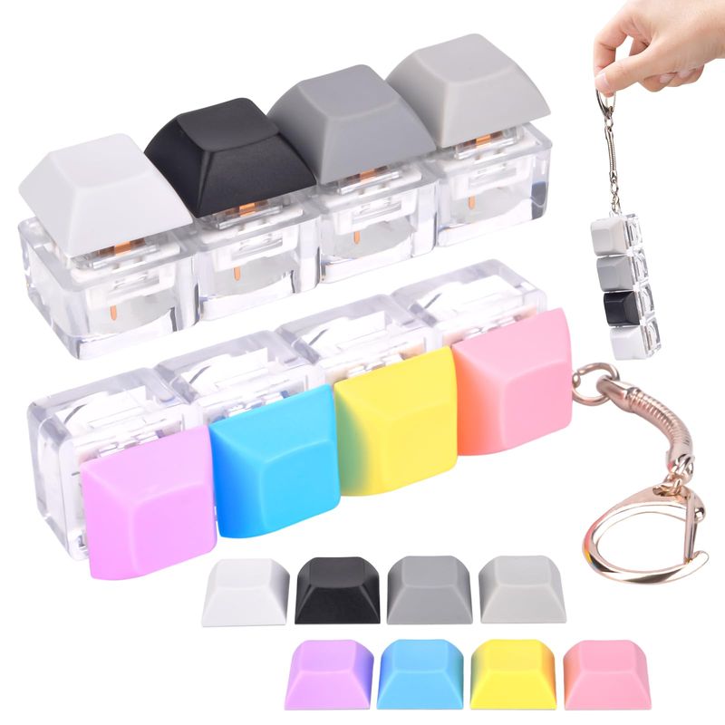 Keyboard Fidget Toy, Fidget Keyboard Keychain Stress Relief Toys ...
