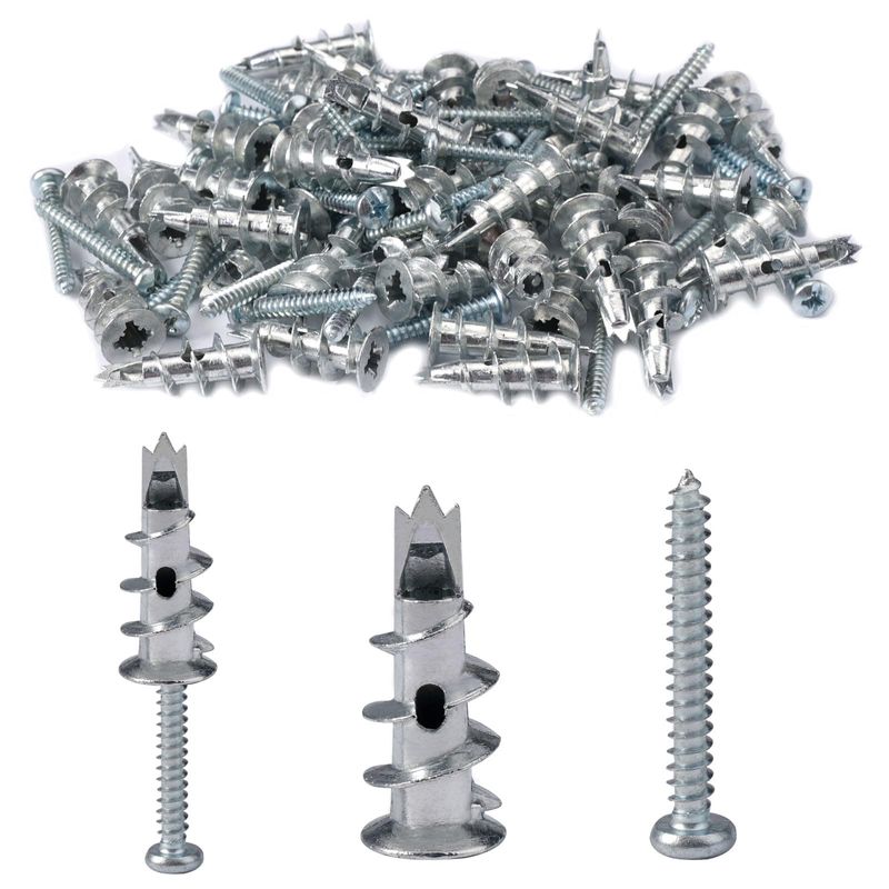 Pack of 40 Self-Drilling Plasterboard Dowels, Metal, Cavity Dowels ...