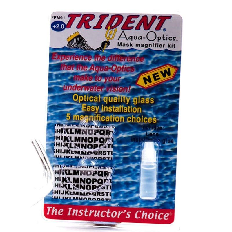 Trident Aqua-Optics Dive Scuba Mask Magnifier Gauge Readers Kit (Pair ...