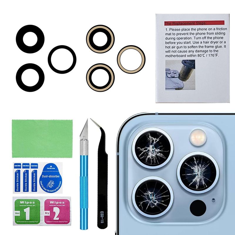 Perzework OEM Back Camera Glass Lens Replacement for iPhone 13 Pro and ...