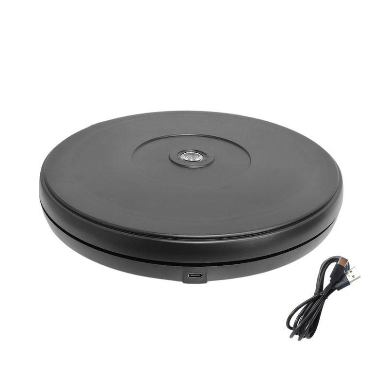 fotoconic Black Electric Motorized Rotating Turntable Display Stand ...