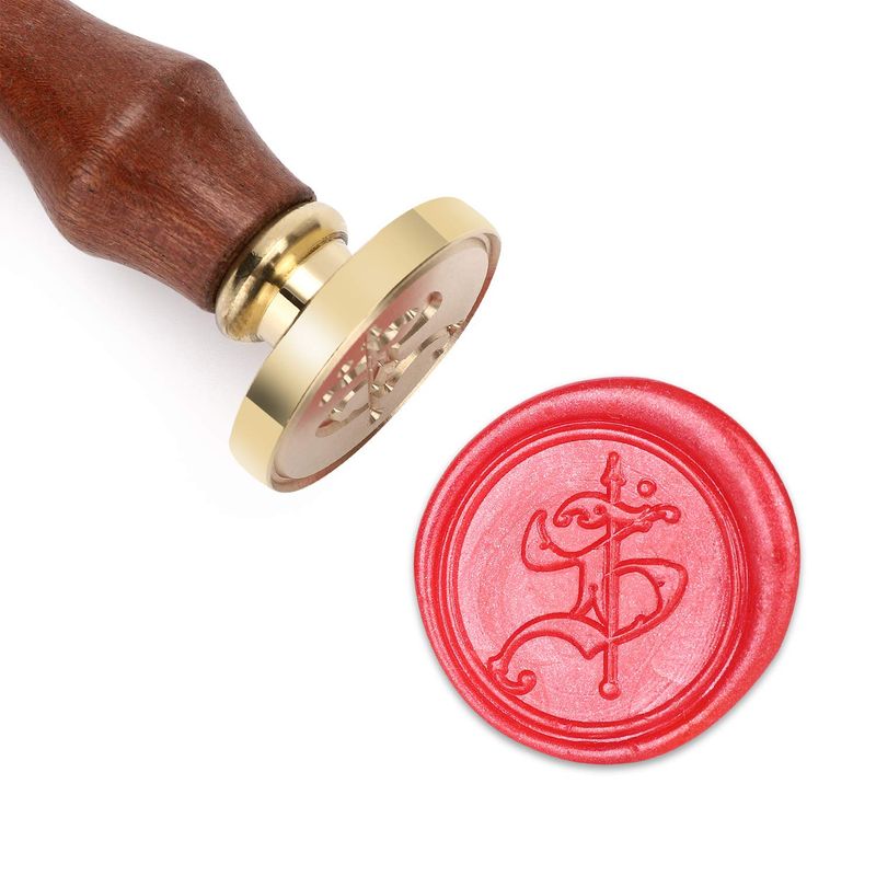 Mceal Wax Seal Stamp, Brass Seal with Wooden Handle, Victorian Letter S ...