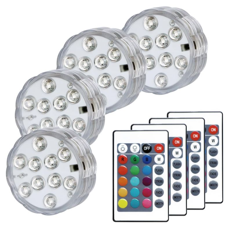 Tripop Submersible LED Lights with Remote, Color Changing Battery ...