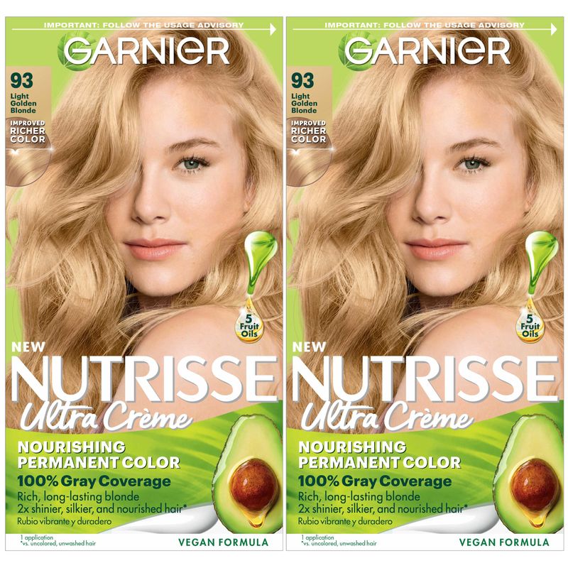 Garnier Hair Color Nutrisse Nourishing Creme, 93 Light Golden Blonde ...