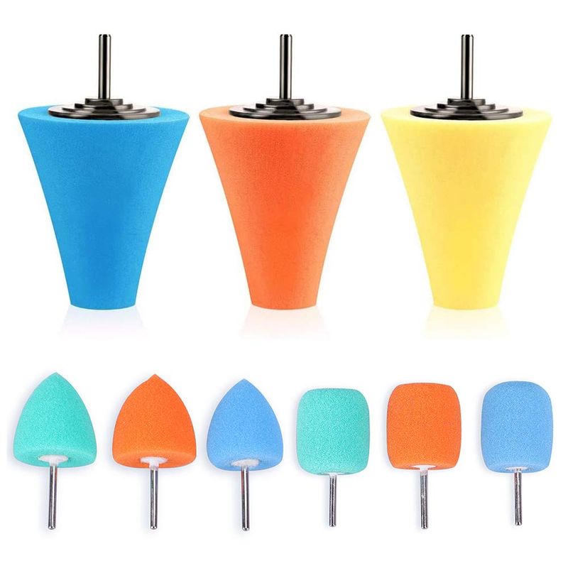 Polishing Cone ZFE 9 PCS Sponge Buffing for Automotive Car Wheel Hub ...
