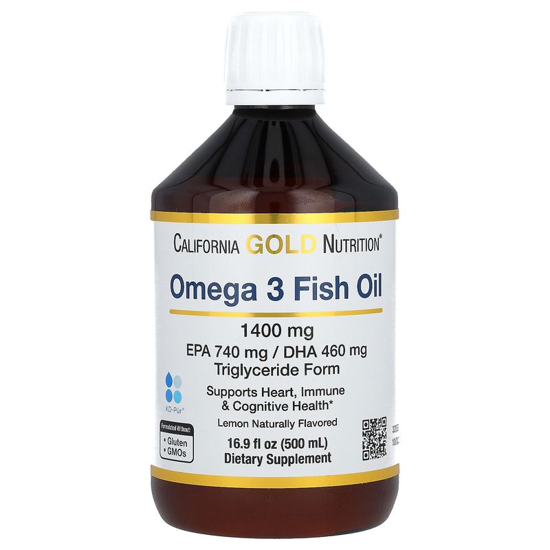 Omega-3 Fish Oil, Norwegian Triglyceride, Natural Lemon, 16.9 fl oz ...