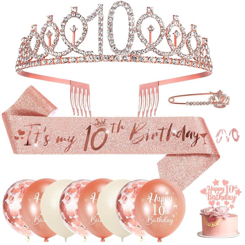10th Birthday Girl, 10th Birthday Crown and Birthday Sash, Birthday ...