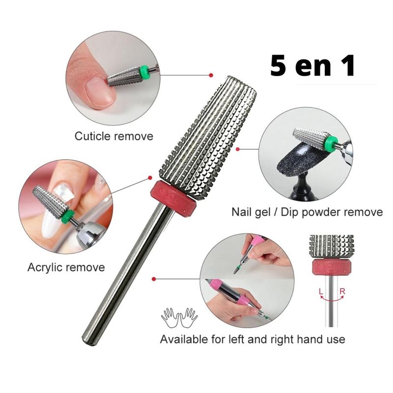 Natury Nails Tungsten Carbide Bit for Nail Lathe 5 in 1 Manicure ...