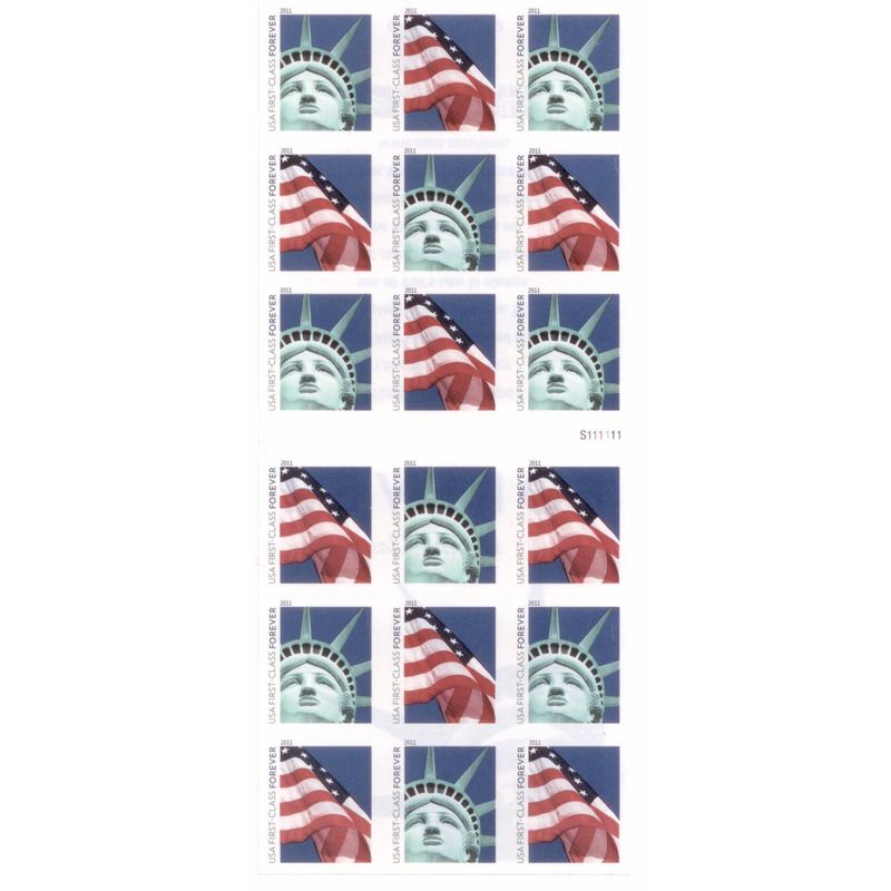 Forever Stamps Lady Liberty and Flag ATM Sheet of 18 Stamps Scott 4519b ...