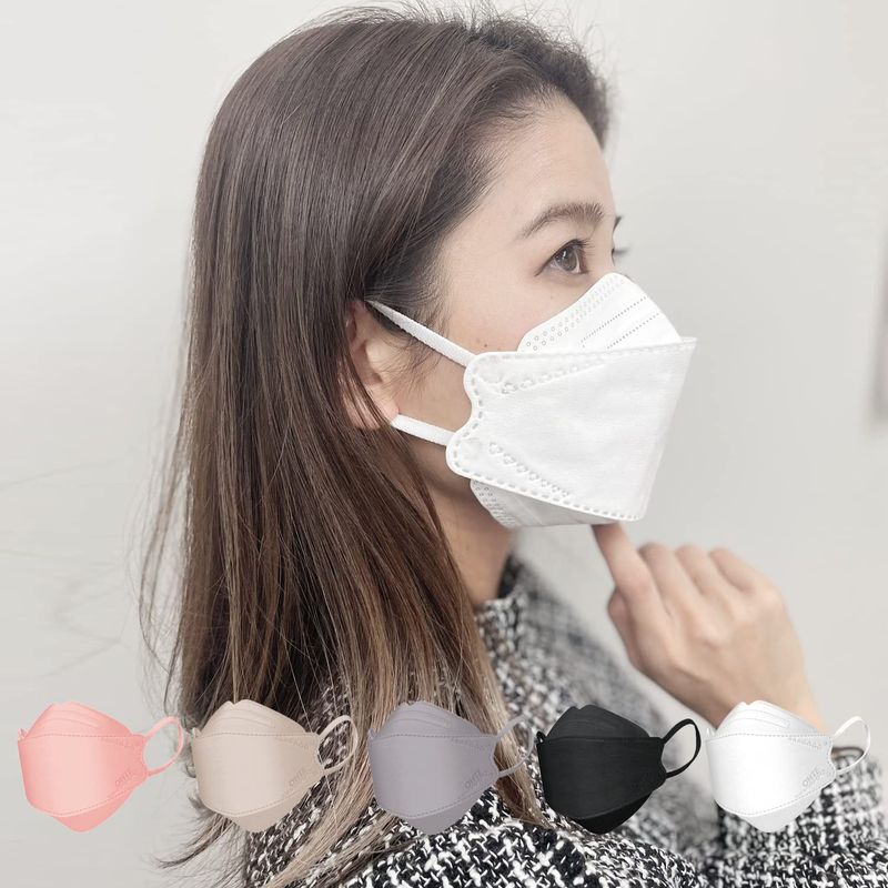 [OHTE] kf94 3D 3D Type Individual Packaging Non-woven Mask Normal Size 4 Layer White Black Black ...