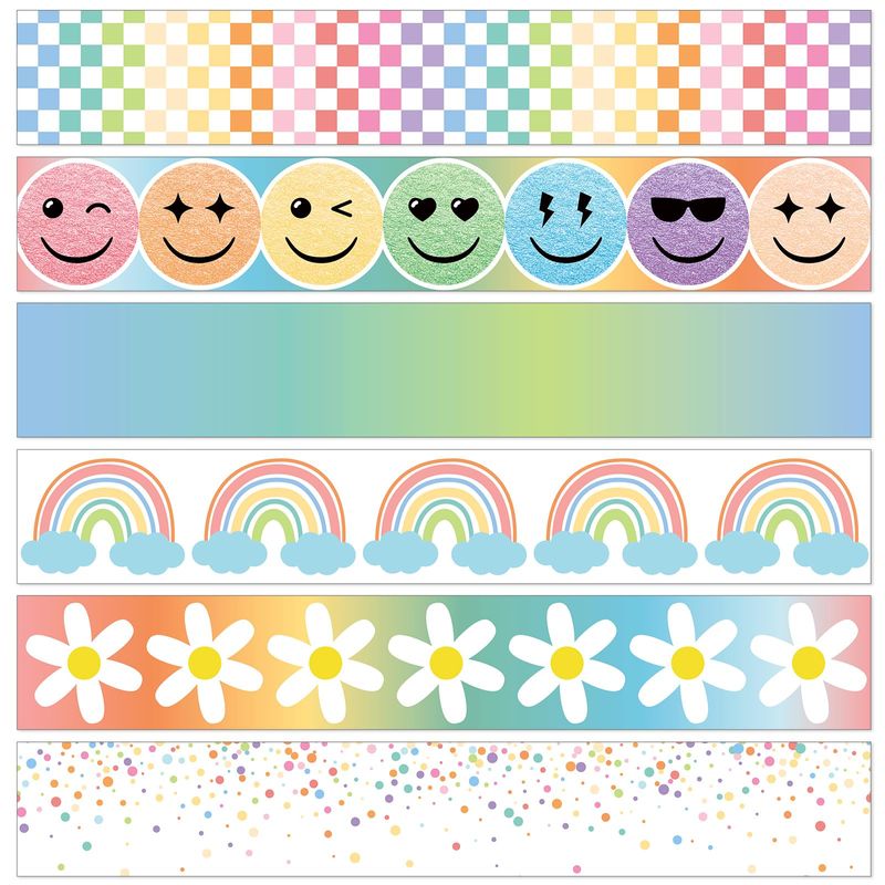 Kolldenn 60 Pcs Pastel Bulletin Board Borders 69 ft Classroom Colorful ...