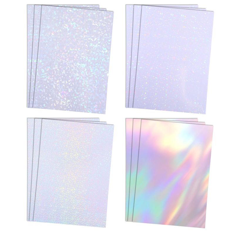 YUXIANLB 12 Sheets Holographic Sticker Paper 11.61 × 8.26" A4 Size ...