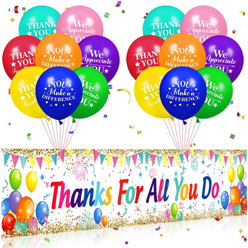 Thank You Appreciation Party Decorations Colorful Thanks for All You Do ...