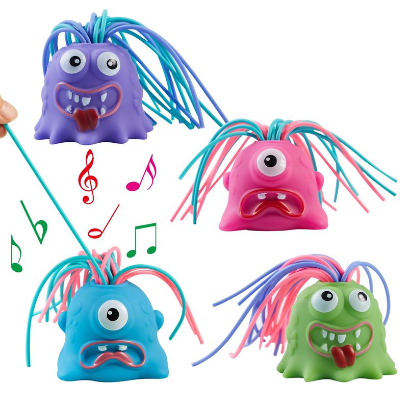 Fun Hair Pulling Fidget Screaming Monster Toys 4Pcs,Screaming Monster ...