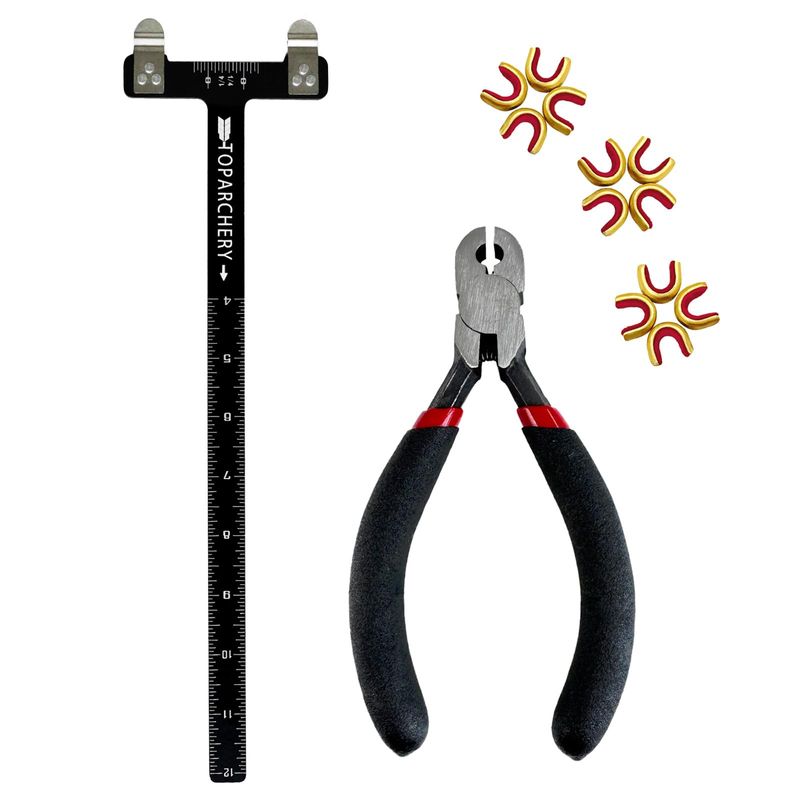 Luoyer Archery T Shape Bow Square Ruler and 12 Pcs Brass Nock Points ...