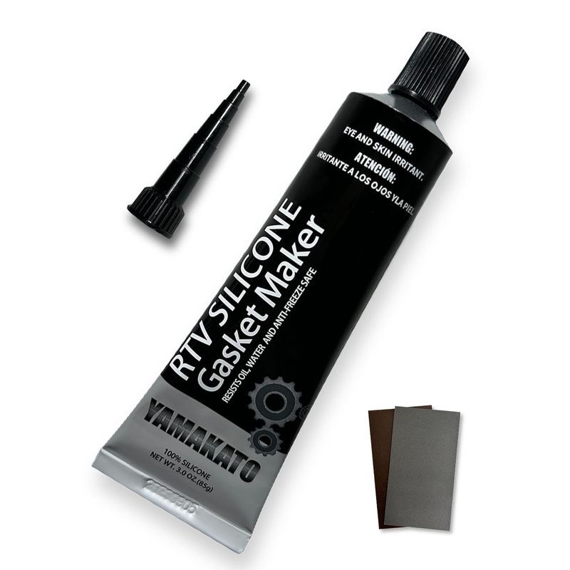 YAMAKATO RTV Gasket Maker, Black Silicone Sealant and 2 Thick Gasket ...