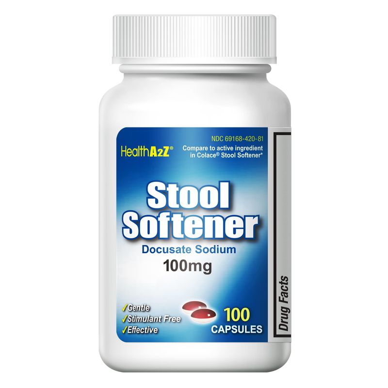 HealthA2Z® Stool Softener | Red & White Capsules | Docusate Sodium ...