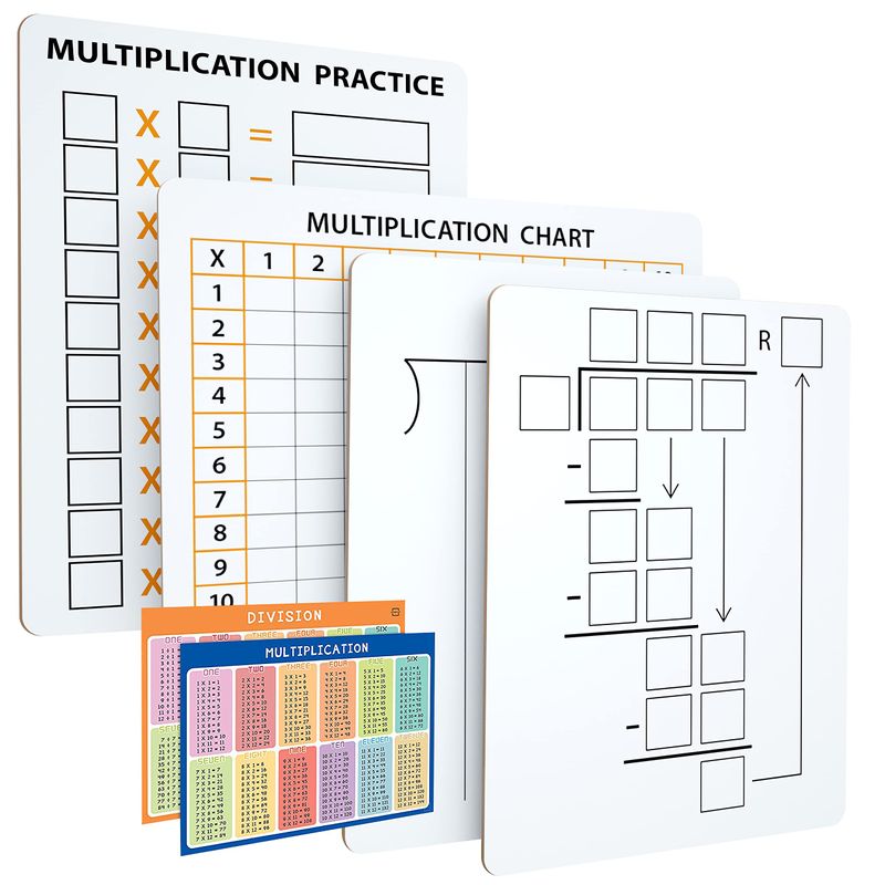 SCRIBBLEDO Dry Erase Division Multiplication Chart Whiteboard ...