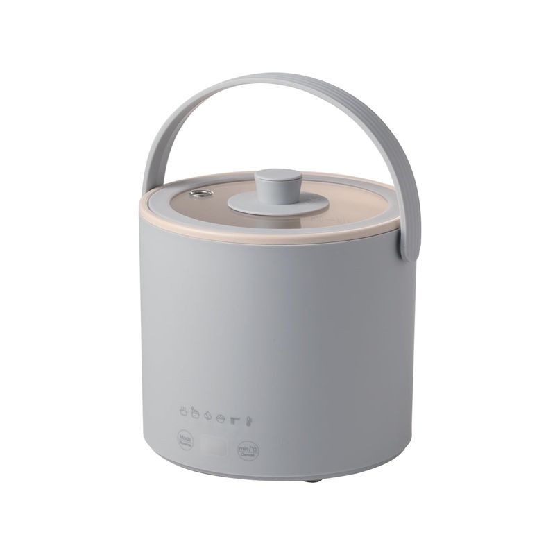 Elecom HAC-HEP01GY Thermal Cooking Pot, 6-in-1 [Low Temperature Cooking/Steaming/Boiling/Boiling ...