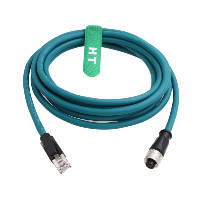 HangTon Ethernet Cable M12 A-Coding 8 Pin Female to RJ45 Cat-7e Patch ...