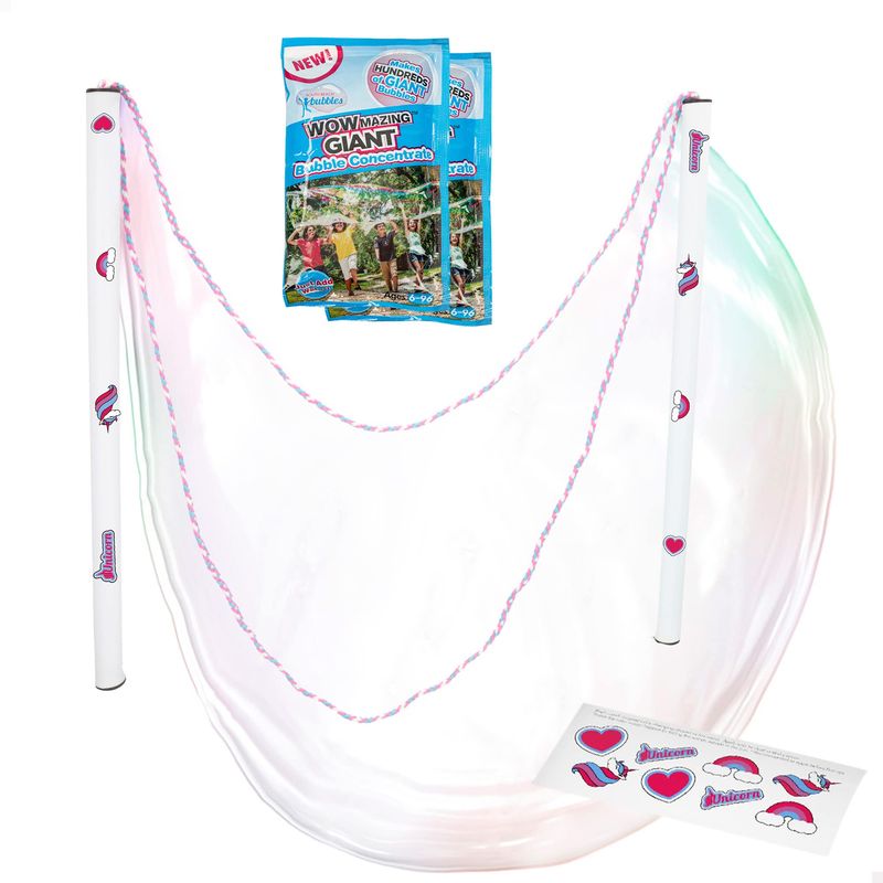 WOWMAZING Giant Bubble Kit: Unicorn - Incl. Wand, 2 Big Bubble ...