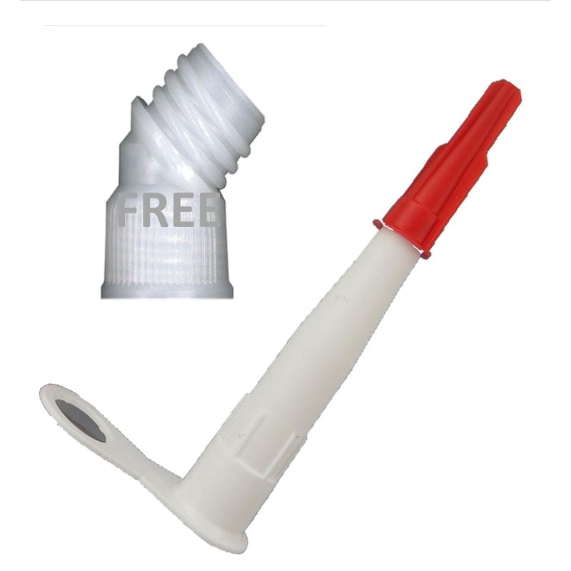 6 Spare Silicone NOZZLES with RESEALABLE RED Screw Cap for Mastic Caulk ...