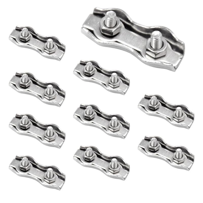 CEEYSEE 10Pcs Heavy Duty Wire Rope Clips M3 304 Stainless Steel Double ...