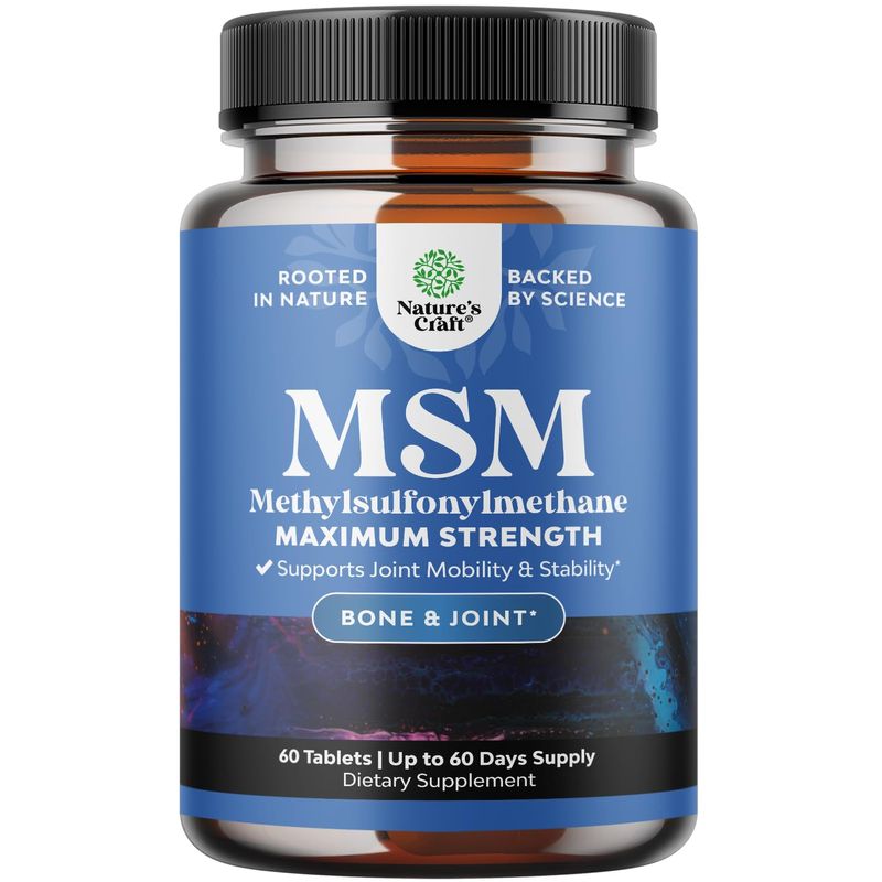 Pure MSM Supplement Tablets Joint Support for Increased Flexibility ...