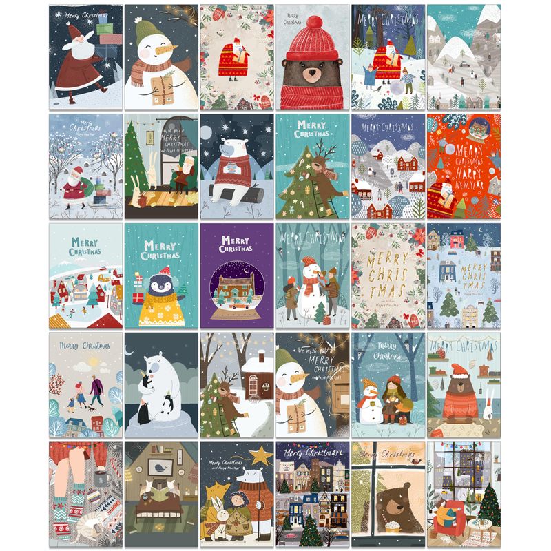 30 Fun and Happy "Krafty Bears" Christmas Cards - 30 Different Designs ...