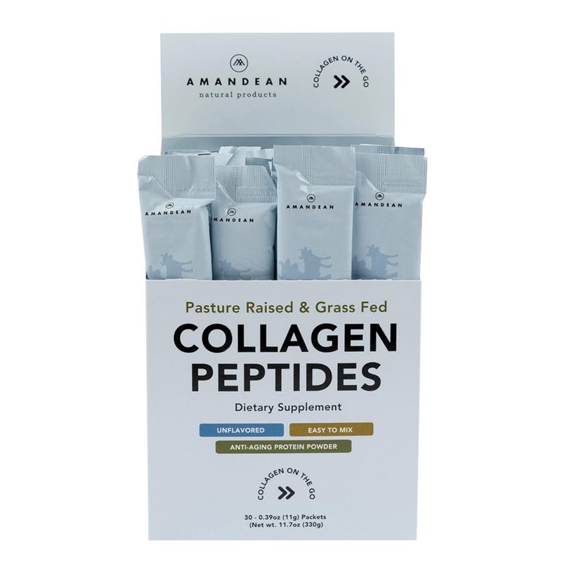 AMANDEAN Collagen Peptides Powder Packets | 30 Individual Stick Packs ...