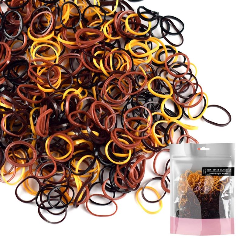 EXTRA STRONG 500 Mini Hair Rubber Elastics Multi Pack for Kids Stretchy ...