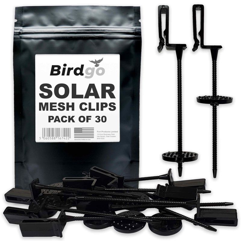 Birdgo Solar Panel Roof Mesh Fixing Clips - No Drill Installation of ...