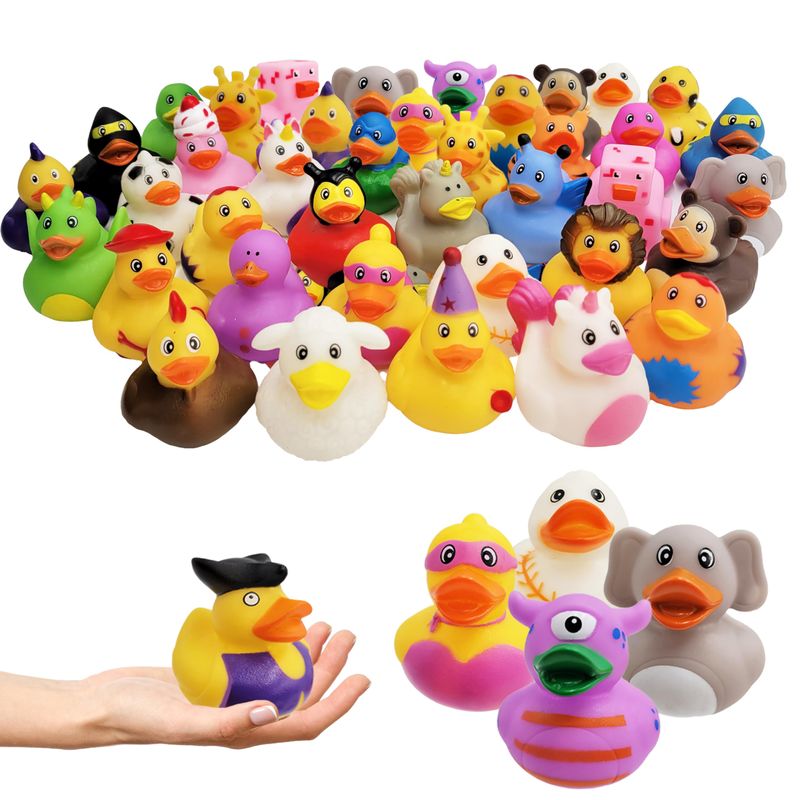 Chochkees Assorted Rubber Ducks Toy Duckies for Kids and Toddlers, Bath ...