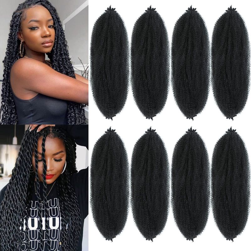 16 Inch Springy Afro Twist Hair 8 Packs Marley Twist Braiding Hair Pre ...