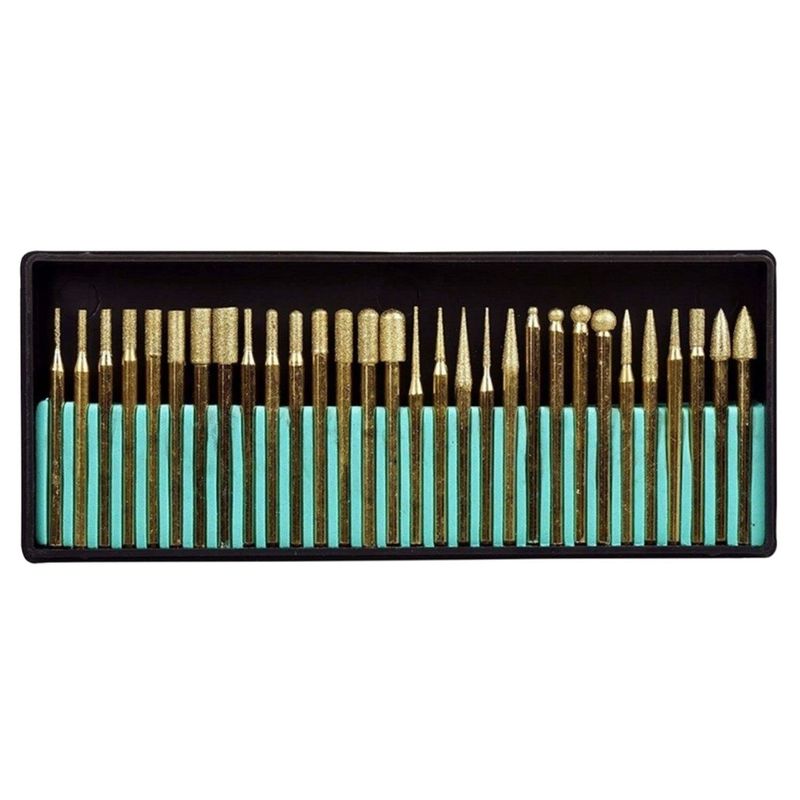 30 Pcs Diamond Rotary Tool Bits Precision Stone Carving Tools 120 Grit ...